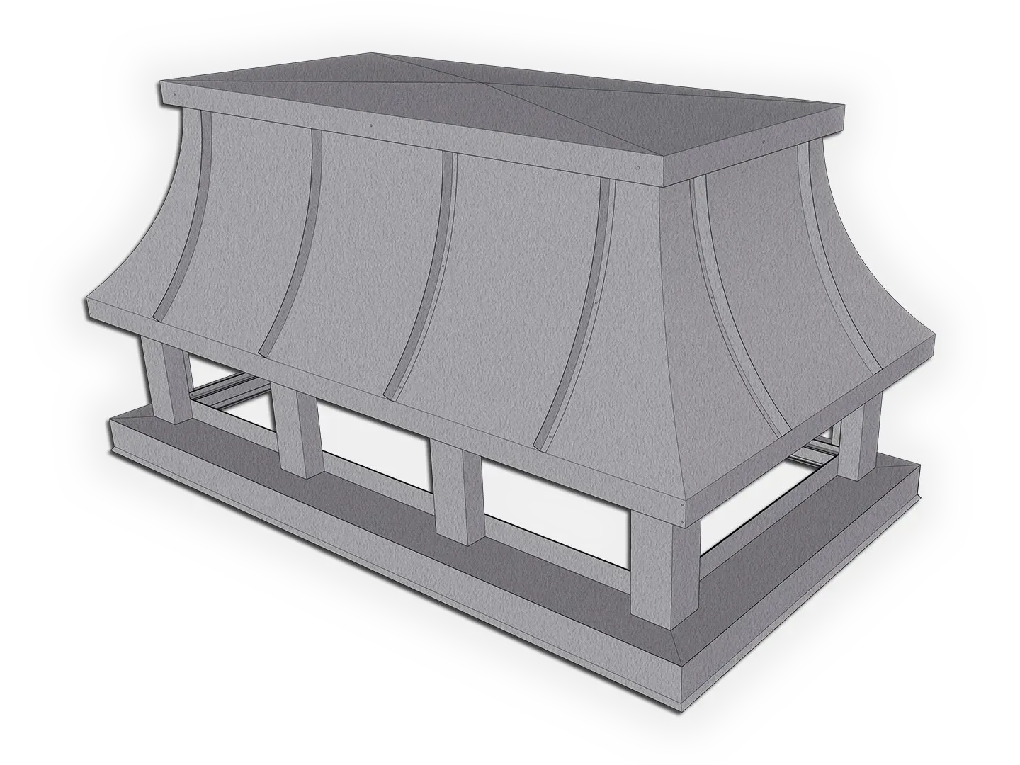 Concave Roof Chimney Cap - Durable Steel Design